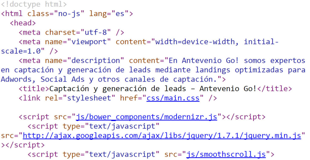 ¿Qué son los metadatos y el título en el código HTML?