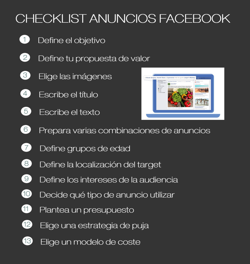 Checklist para crear mejores anuncios en Facebook
